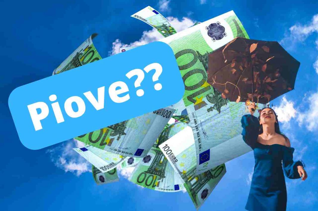 Piovono soldi dal cielo: l'incredulità dei passanti però dura poco